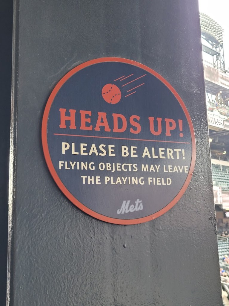 The Beware Of Flying Objects And Other Interesting Baseball Signs Photo ...
